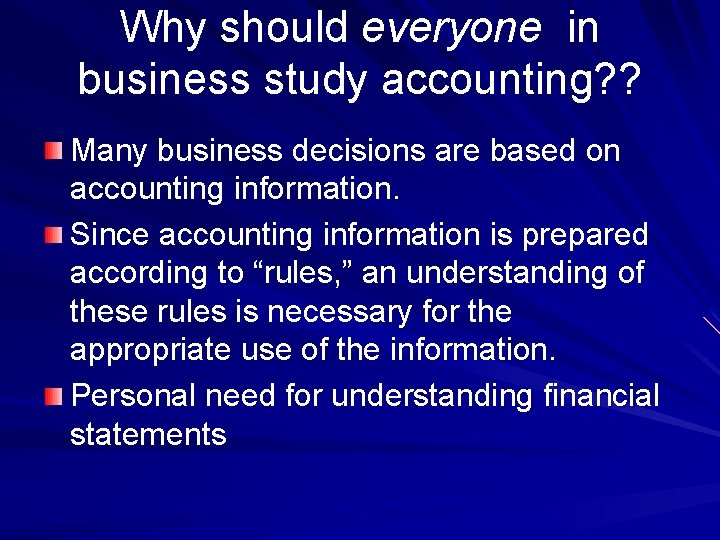Class 1 The Language of Accounting The Corporate
