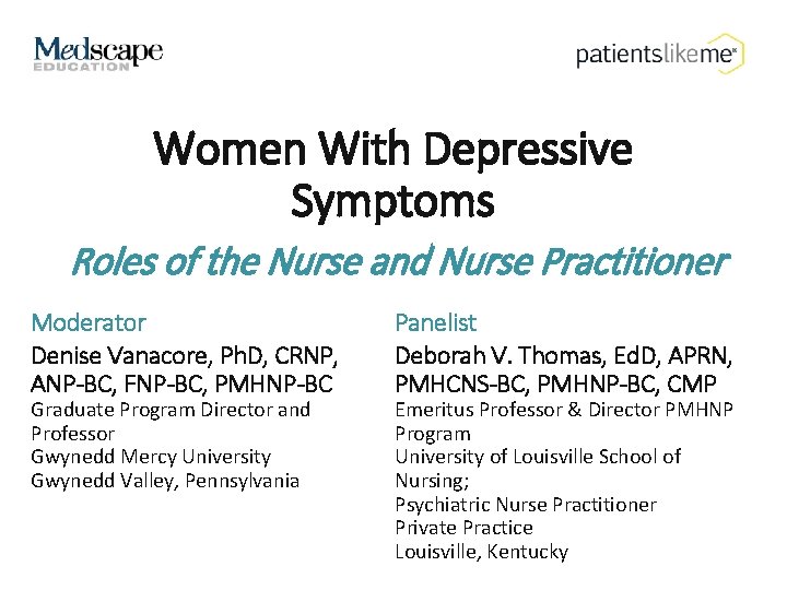 Women With Depressive Symptoms Roles of the Nurse