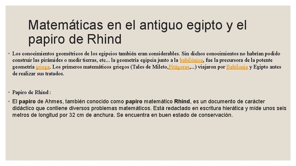 MATEMATICAS EN EL ANTIGUO EGIPCIO Alvaro Lydia Sebas