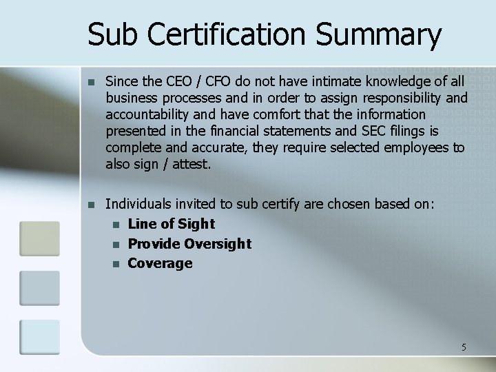 Quarterly Sub Certification Letter Training for First time