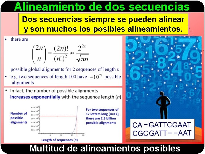 Alineamiento de dos secuencias Descubre las seis diferencias