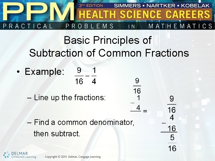 Unit 7 Subtraction of Common Fractions Basic Principles