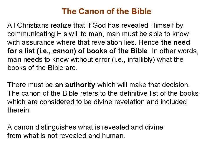 BEGINNING BIBLE WORKSHOP PART II History and Development