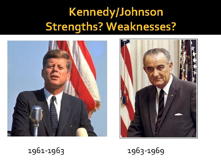 KennedyJohnson Strengths Weaknesses 1961 1963 1969 JFK or