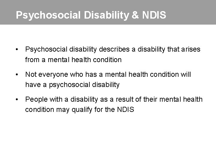 PSYCHOSOCIAL DISABILITY NDIS Psychosocial Disability NDIS Psychosocial ...
