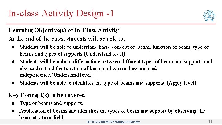 FLIPPED CLASSROOM ACTIVITY CONSTRUCTOR BEAM TYPE OF BEAMS