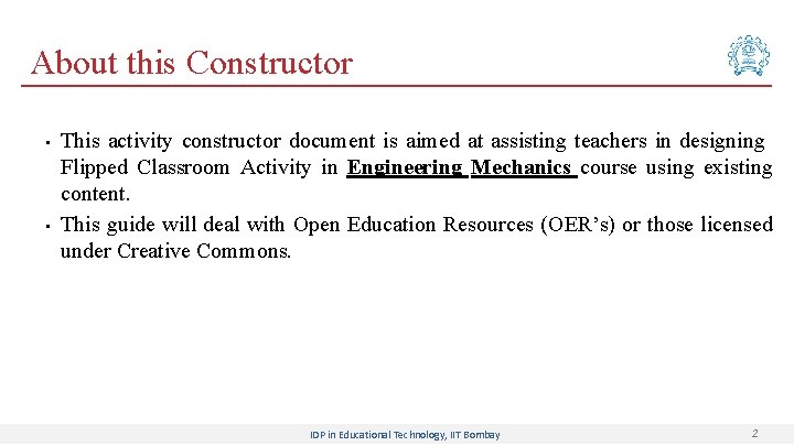 FLIPPED CLASSROOM ACTIVITY CONSTRUCTOR BEAM TYPE OF BEAMS