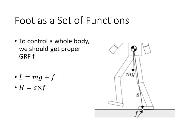 Control of lower limb Foot as a Set