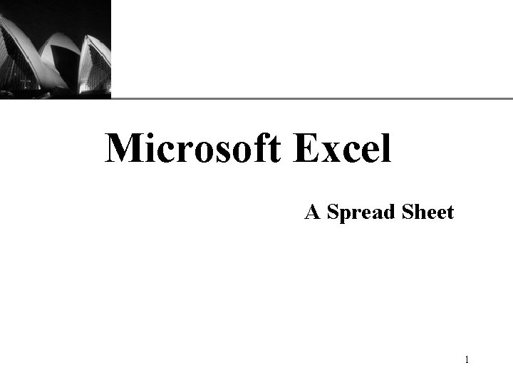 Microsoft Excel A Spread Sheet 1 S MSEXEL