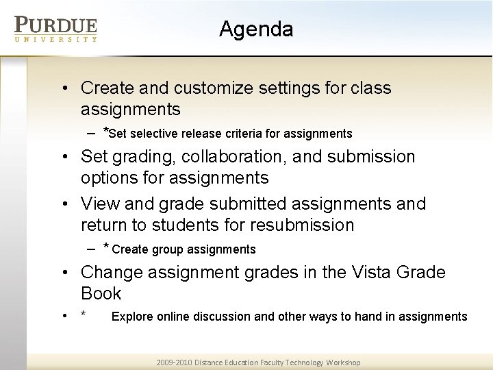 Blackboard Vista 4 Creating and Administering Online Assignments