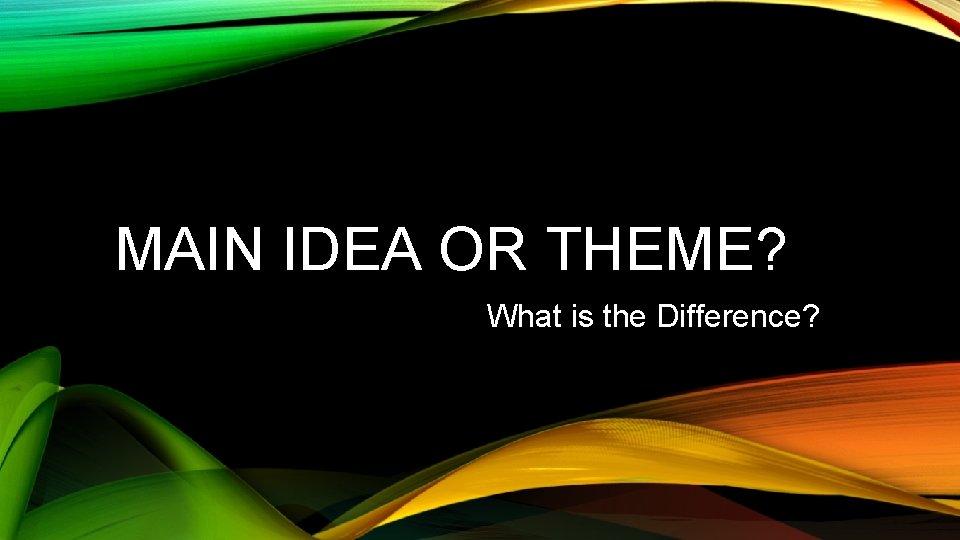 MAIN IDEA OR THEME What is the Difference