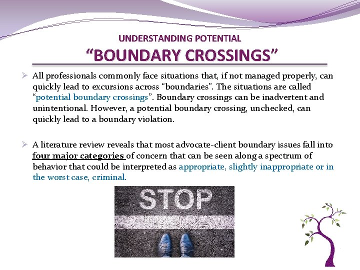 Boundaries Learning Module Volunteer Training Level 1 Note