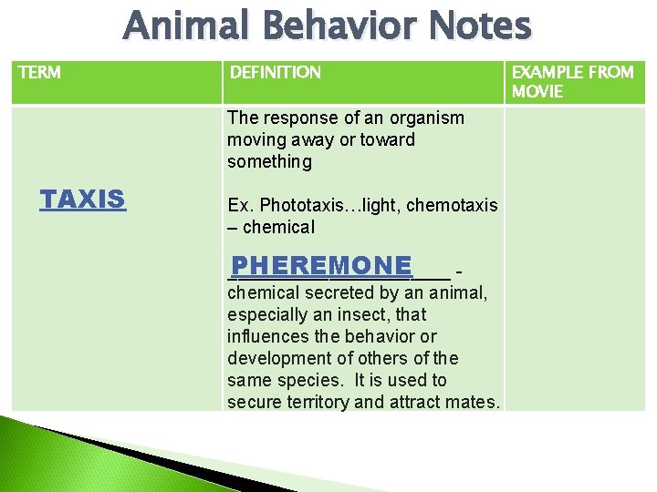 PACKET 12 Animal Behavior Ecology Animal Behavior Notes