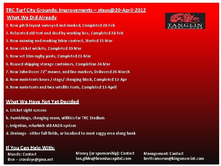 We built our TRC Stadium on Tanglin Teamwork