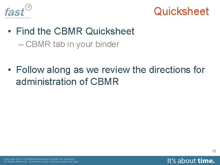 1 2 What is CBMReading is Curriculum Based