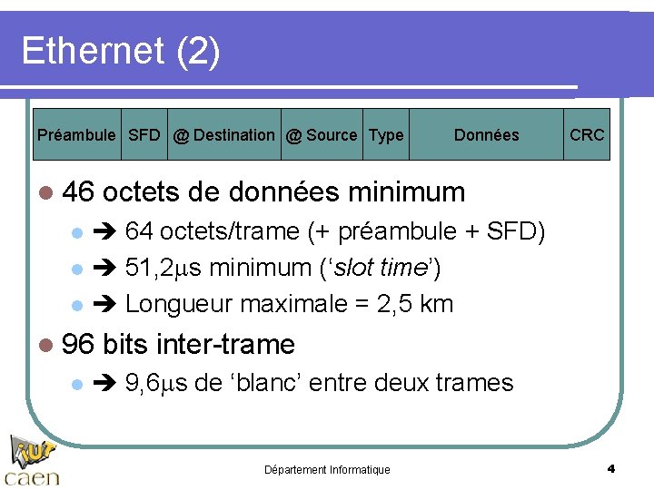 Les Rseaux Informatiques Ethernet Fast Ethernet Gigabit Ethernet