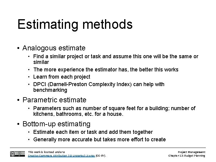 Budget Planning This work is licensed under a