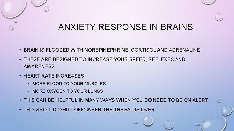 ANXIETY DESCRIPTIONS AND SYMPTOMS BY MRS DEGNAN WHAT