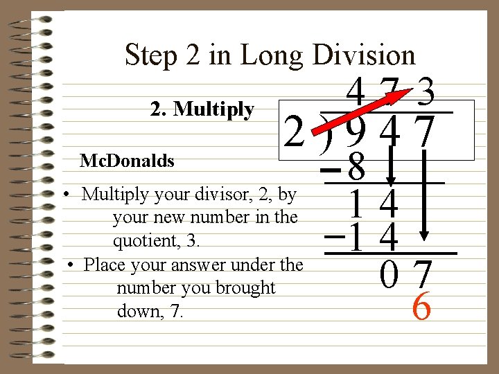 Long Division By Miss Cameron Does Mc Donalds