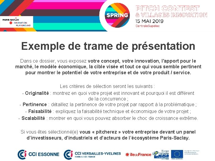 Exemple de trame de prsentation Dans ce dossier