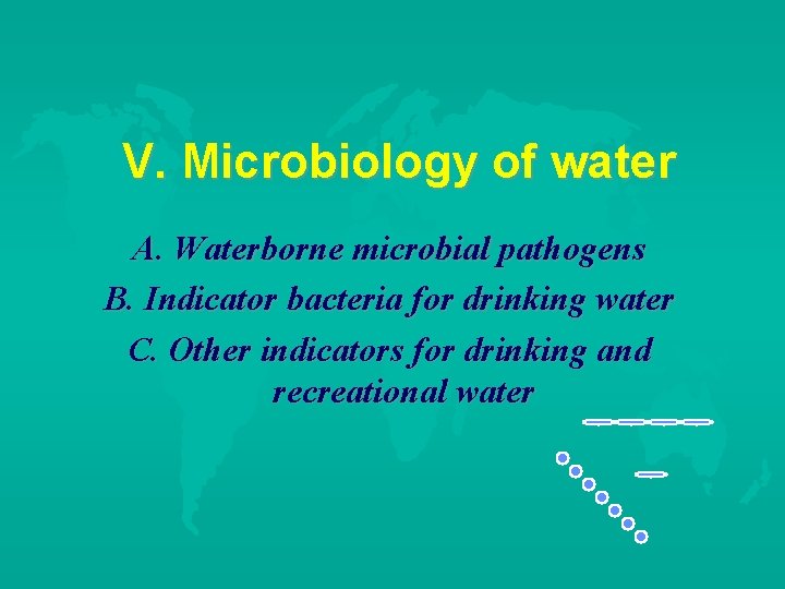 V Microbiology of water A Waterborne microbial pathogens