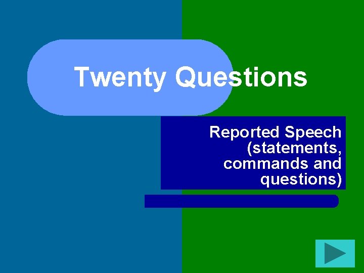 Twenty Questions Reported Speech statements commands and questions