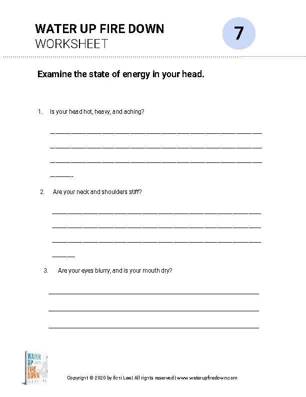 WATER UP FIRE DOWN WORKSHEET This worksheet is