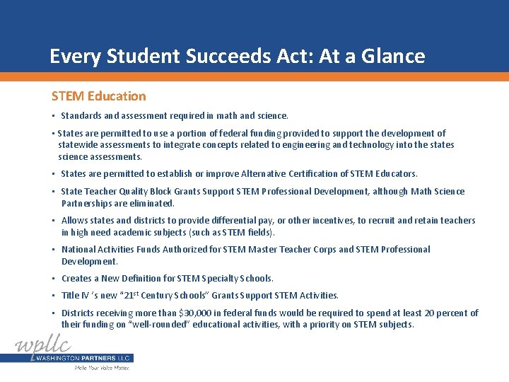 Overview of Every Student Succeeds Act ESSA February