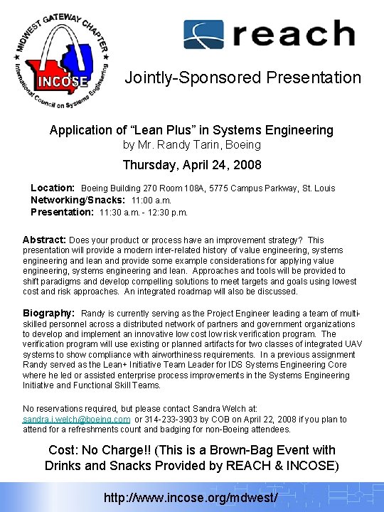 JointlySponsored Presentation Application of Lean Plus in Systems