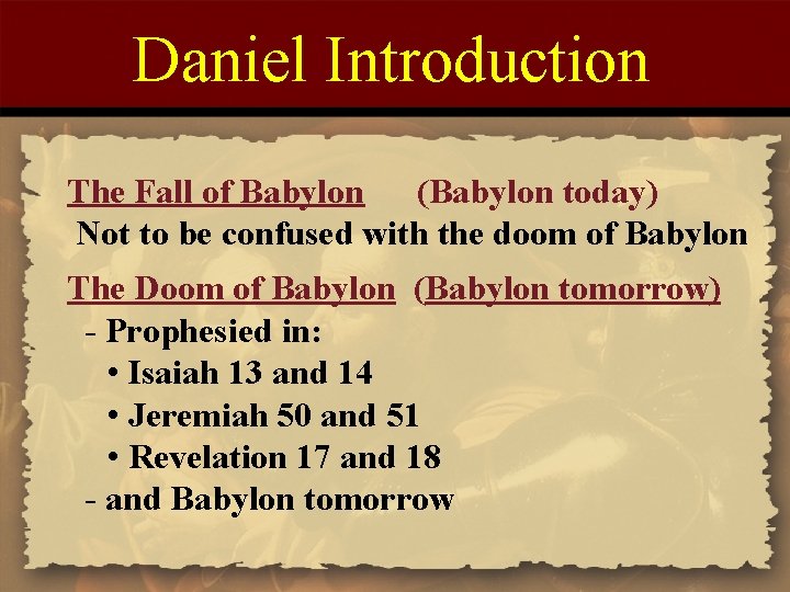 Daniel Chapter 5 Daniel Introduction 1 2 3