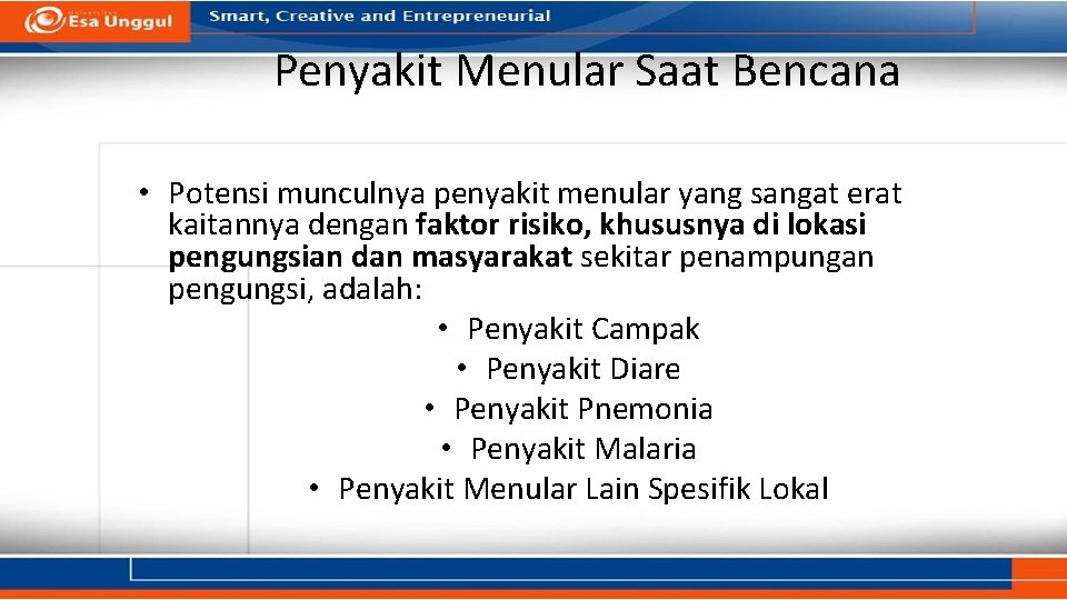 LANGKAH TERPADU PENCEGAHAN PENULARAN PENYAKIT KETIKA BENCANA PERTEMUAN