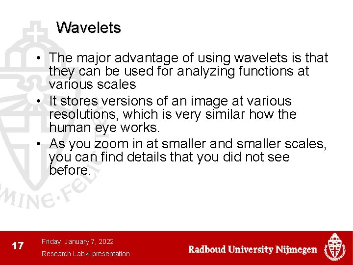 Fourier vs Wavelets Researchlab 4 Presentation Maurice Samulski