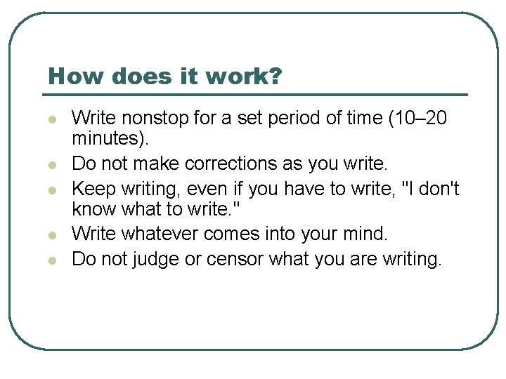 Writing Workshop session 1 i BSc Oral Biology