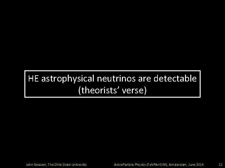 Neutrino Astronomy No Longer a Dream John Beacom