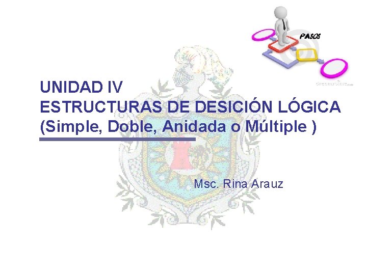 UNIDAD IV ESTRUCTURAS DE DESICIN LGICA Simple Doble