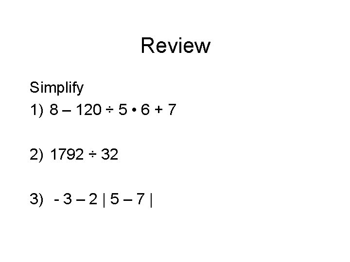 Review Simplify 1 8 120 5 6 7