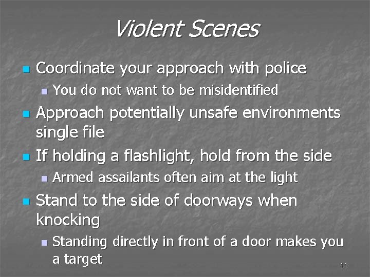 Curriculum Update Crime Scenes Behavioral Emergencies Toxic Exposure