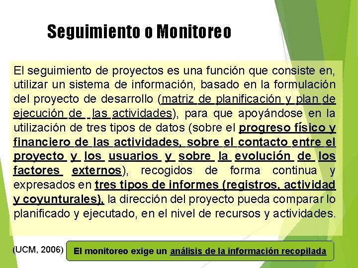 TEMA MONITOREO Y SEGUIMIENTO DEL PROYECTO NOMBRE DE