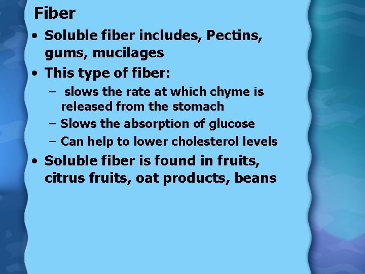 Carbohydrates Sweets Pasta Fiber Carbohydrates Simple and Complex