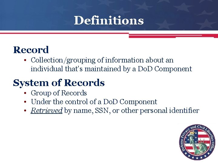 System of Records Notice SORN Basics Do D