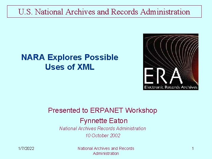 U S National Archives and Records Administration NARA