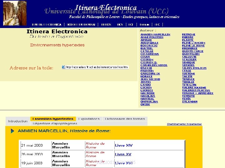 PROJET HELIOS http helios fltr ucl ac be