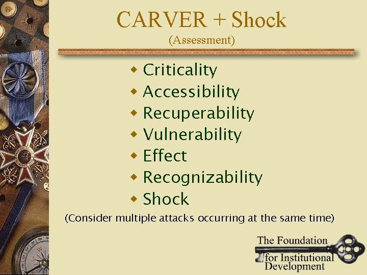 CARVERShock Vulnerability Assessment Tool As Agile As the