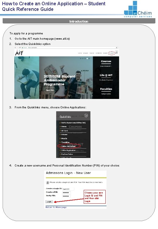How to Create an Online Application Student Quick
