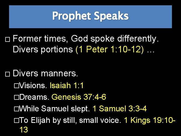 JESUS CHRIST PROPHET PRIEST AND KING Hebrews 1