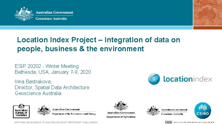Location Index Project integration of data on people