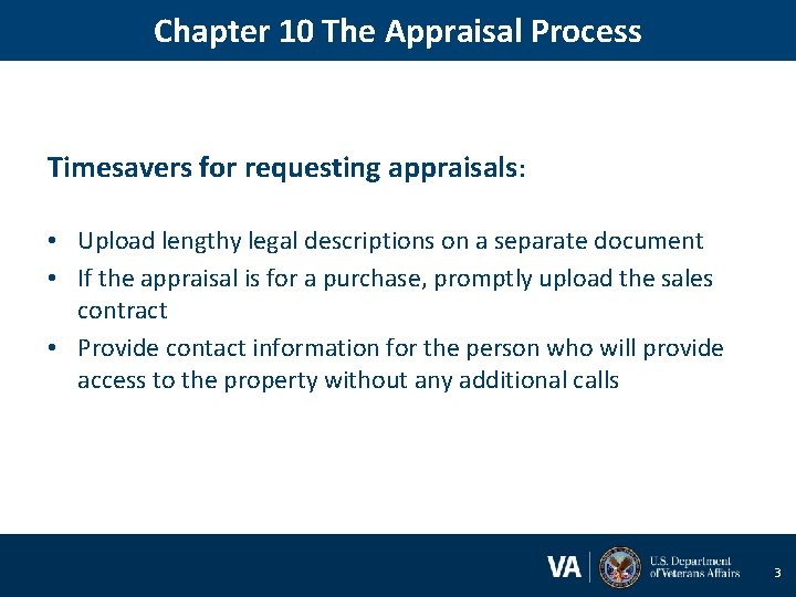 VA Lenders Handbook Chapter 10 The Appraisal Process