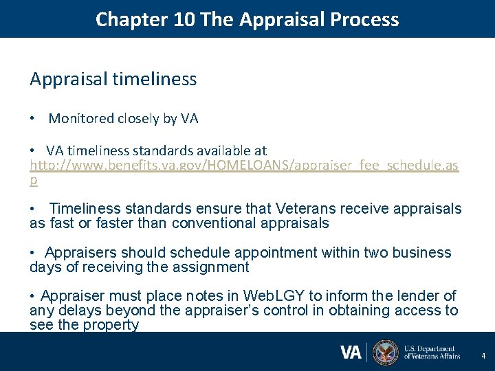VA Lenders Handbook Chapter 10 The Appraisal Process
