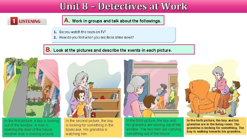Unit 8 Detectives at Work Coursebook Workbook Unit
