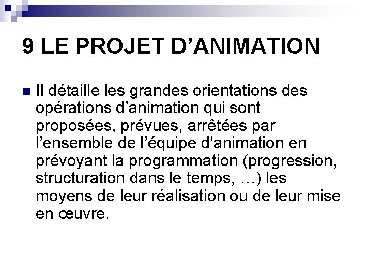 LES DIFFERENTS NIVEAUX DE PROJETS DIFFICULTES DE VOCABULAIRE